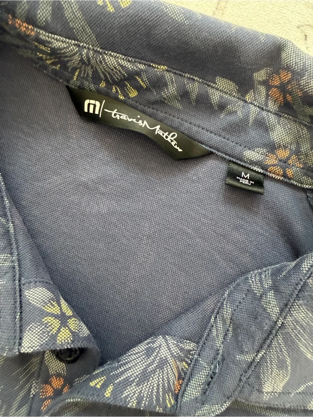 Travis Mathew | Shirts | Travis Mathew Slate Blue Floral Polo | Poshmark